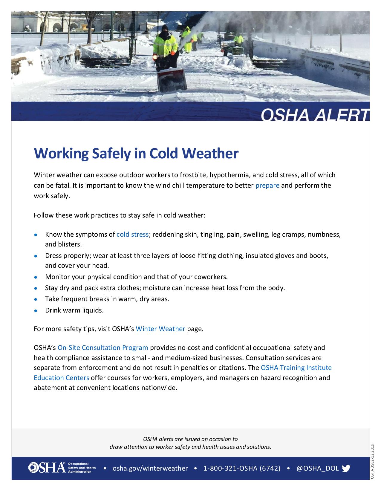 Winter Weather Safety Safety Consulting RMS Safety Winter Weather Safety Safety Consulting RMS Safety